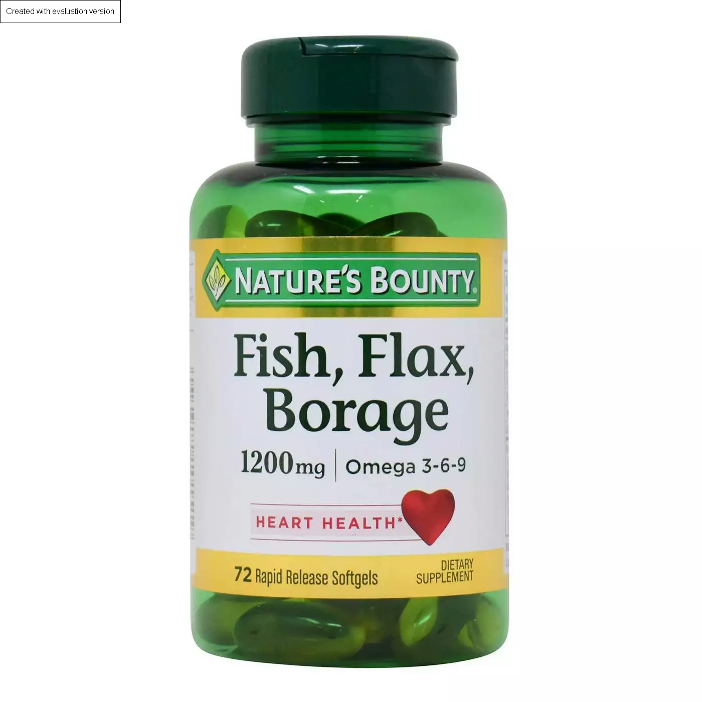 Natures Bounty Fish- Flax- Borage - 1,200 Mg - 72 Softgels - Walmart.com