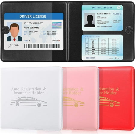 4 Pieces Car Registration and Insurance Card Holder Wallet, Auto ...