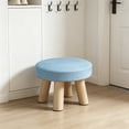 Kumdkdwn Modern Round Wooden Foot Stool with Soft Padded Seat – Small ...