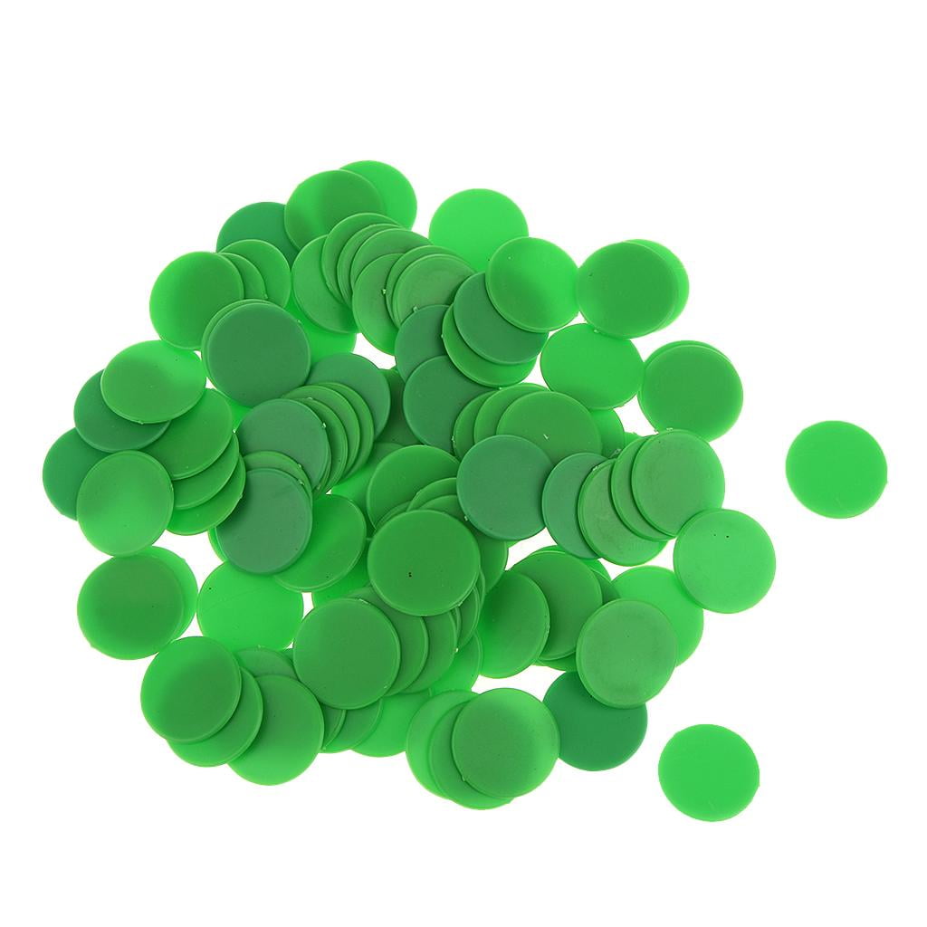 100 Opaque Board Game Counters Chips for Family Entertainments Green ...