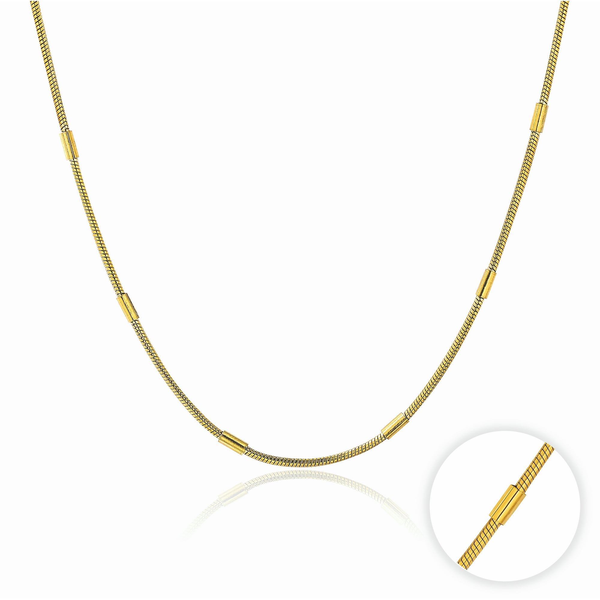 Click here for Jeenmata 18 Inch Sleek Gold Chain Necklace - Beade... prices