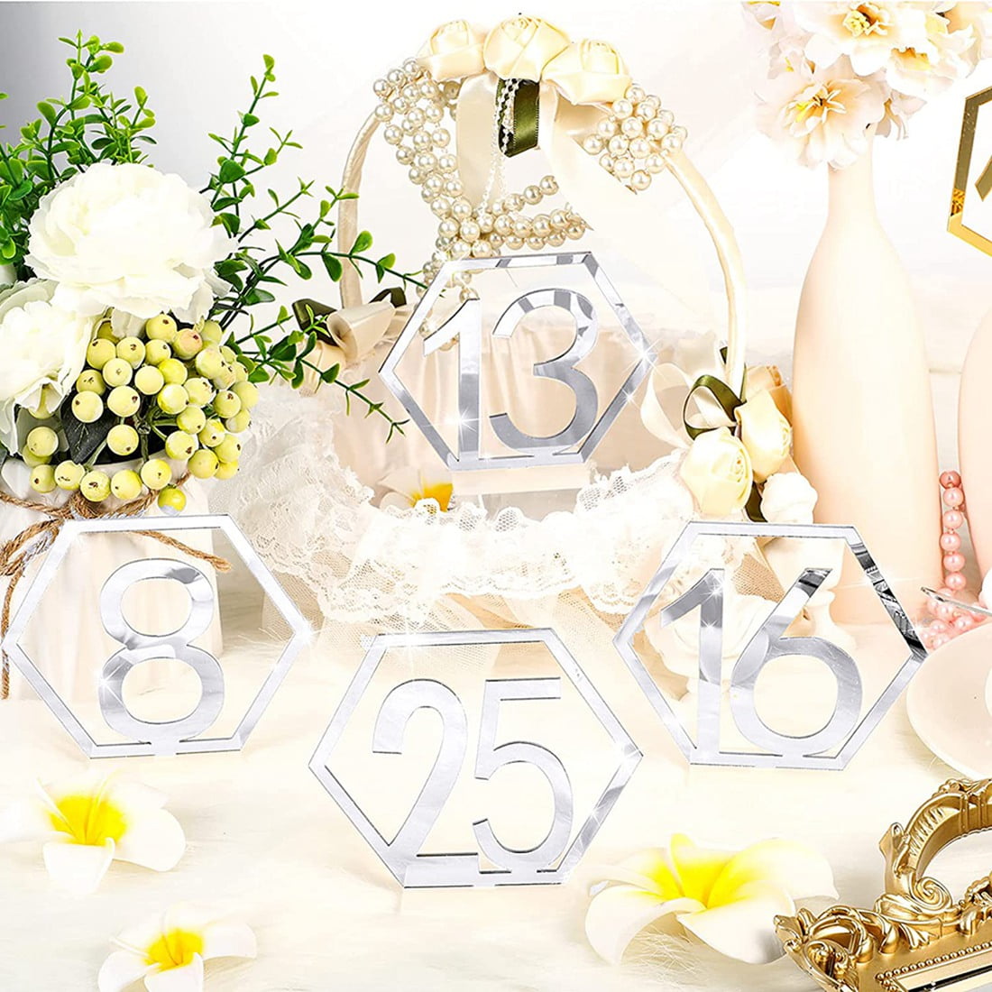 Buy Growment Desktop Digital Wedding Acrylic Table Hexagon Wedding ...