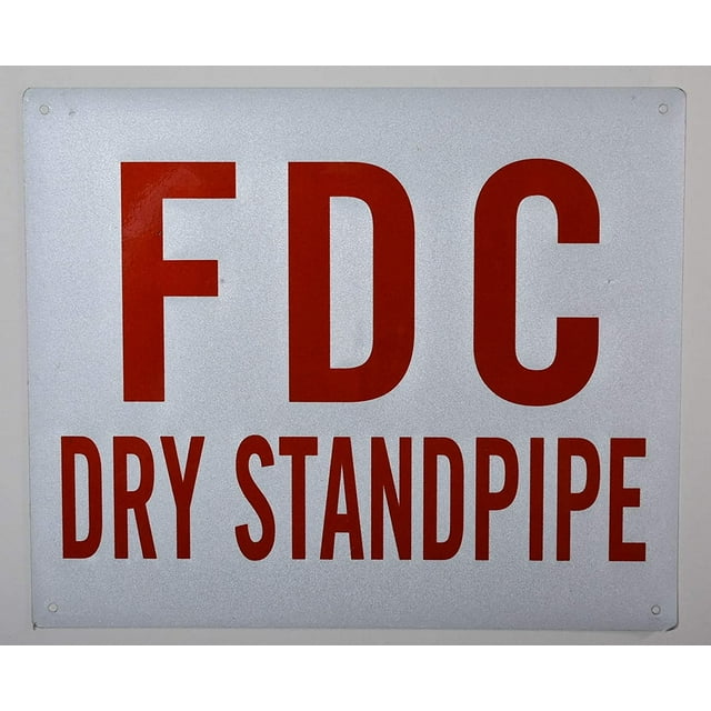 FDC Dry Standpipe Sign (White, Reflective, Aluminium 10x12)(ref-2022-4 ...
