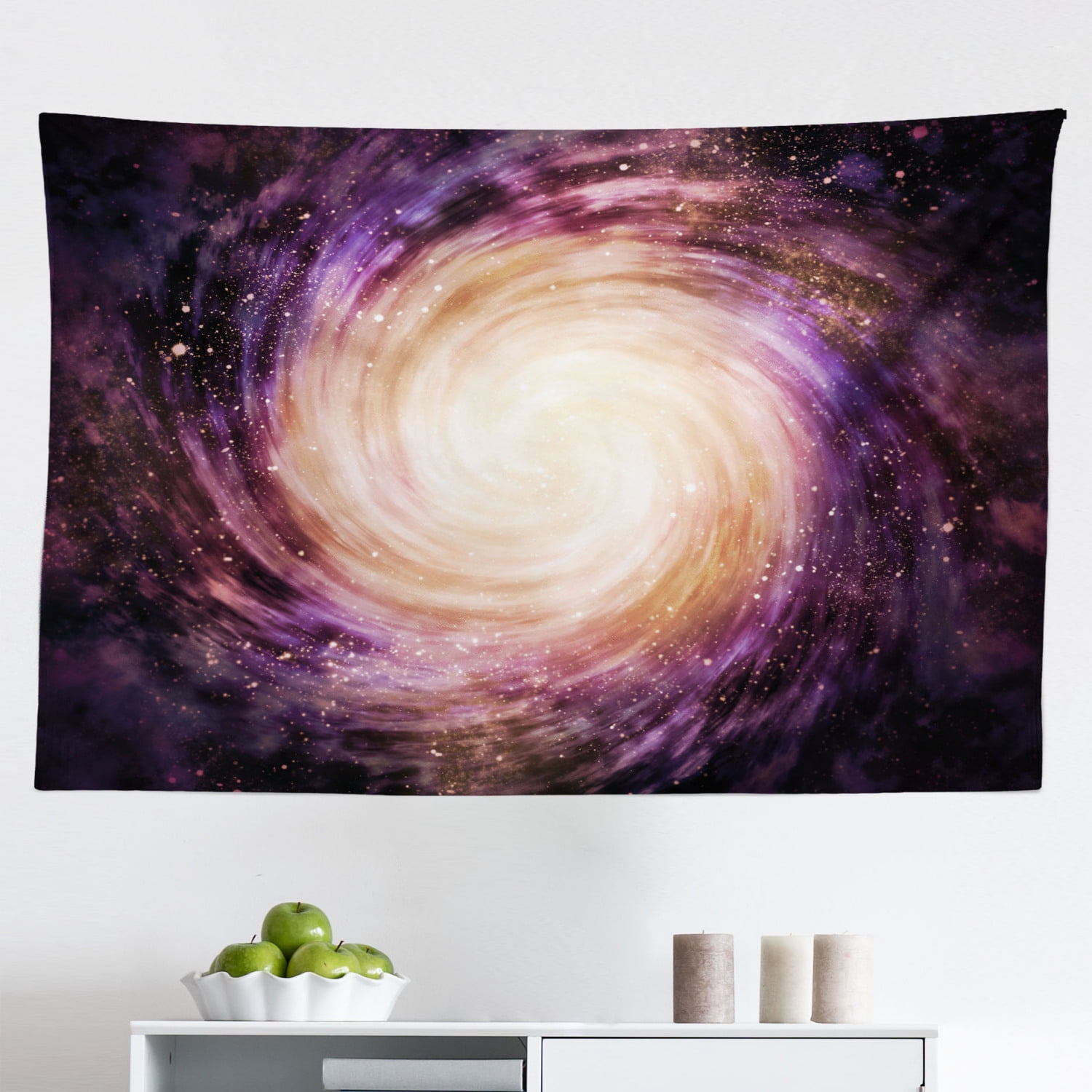 Galaxy Tapestry, Sunset in Outer Space Universe Saturn View from Planet ...
