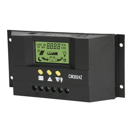 Solar Charge Controller 12V, 12V 24V 30A Solar Charge Controller Black ...