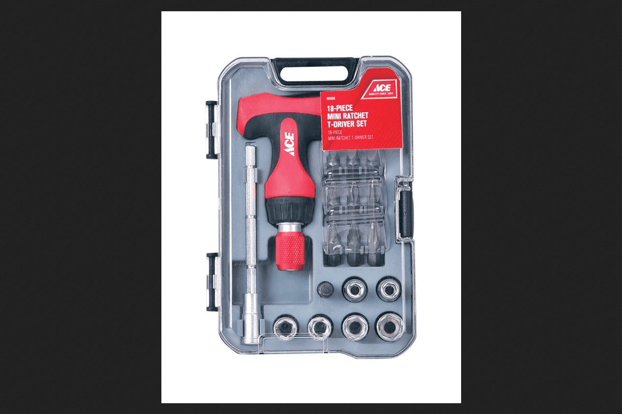 Ace Ratcheting 18 Piece Assorted Mini T Driver Set