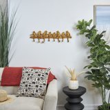 Free Shipping! DecMode 27" x 8" Gold Polystone Textured 8 Hanger Monkey Wall Hook, 1-Piece ...