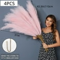 TETOU 4 Stems Faux Pampas Grass 43.3" Tall Big Pompous Grass Vase Filler Home Boho Decor - Pink ...