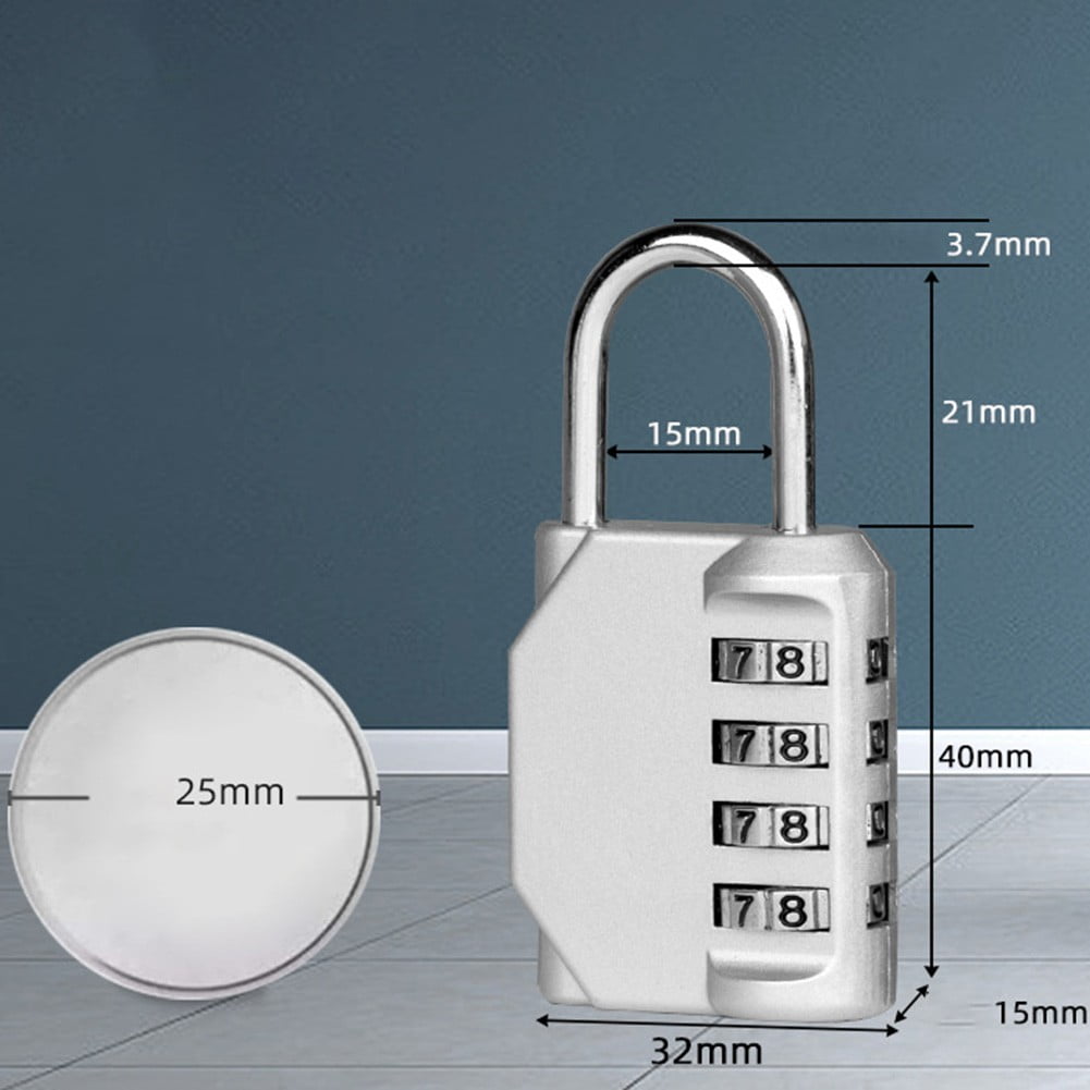 Combination Padlock 4-Digit Outdoor Weatherproof Security School Lock ...