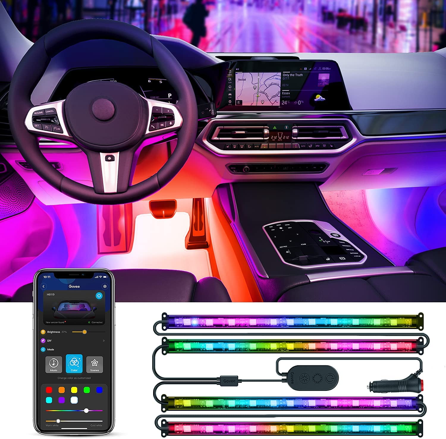 DIY Mode and Multiple Scene Options for Cars SUVs Govee RGBIC Interior ...