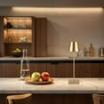 15 in. Gold Modern Rechargeable Indoor Outdoor Integrated LED Stick ...