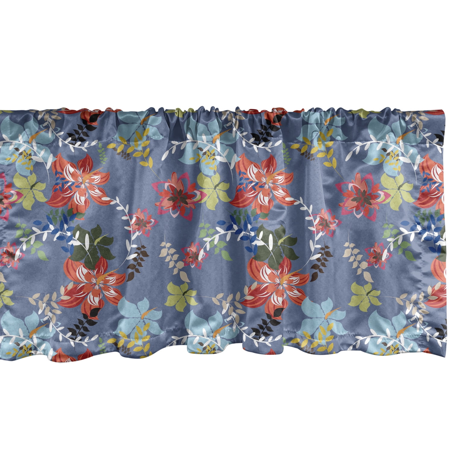 Botanical Window Valance Pack of 2, Blossom Bouquets Motif Fragrance ...