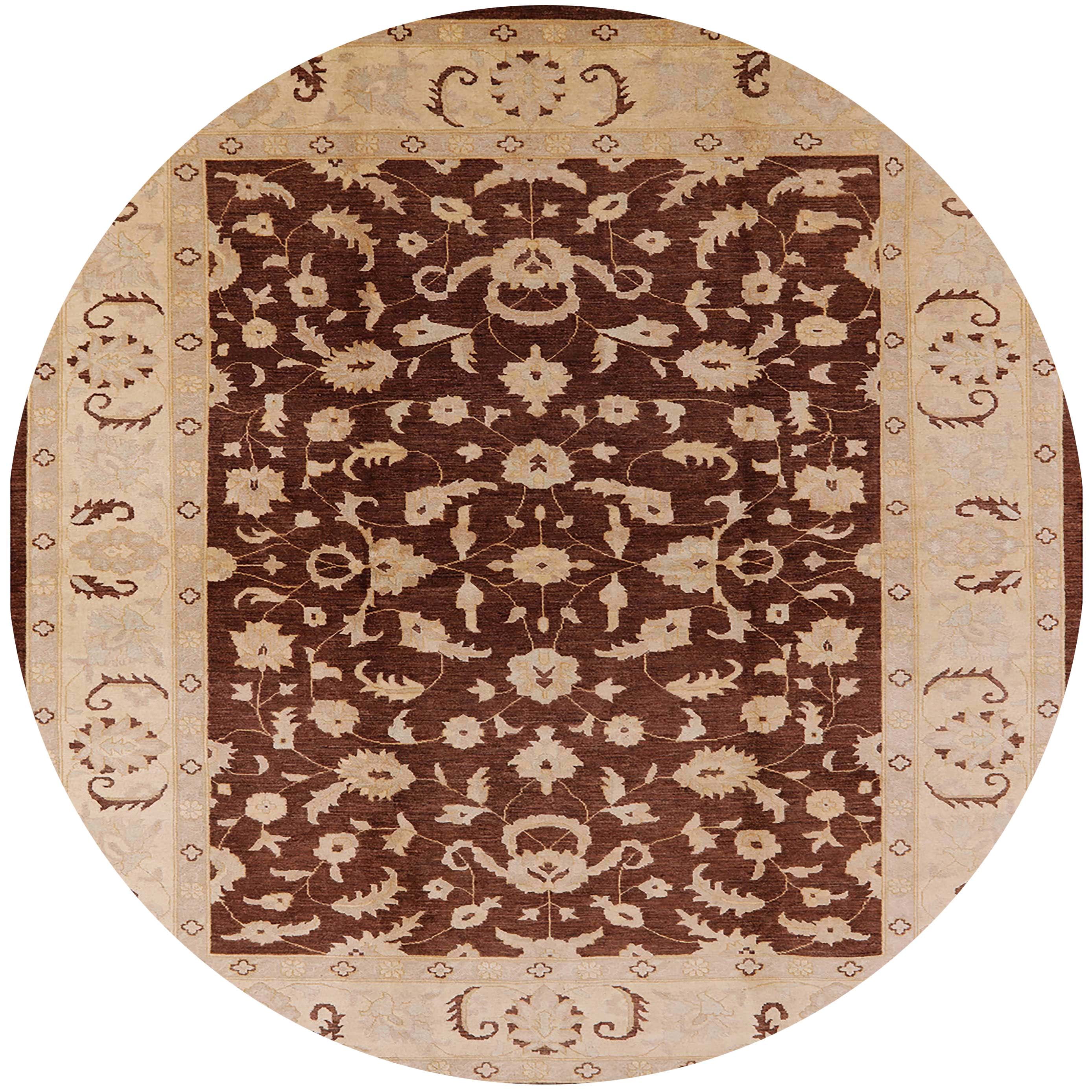 Ahgly Company Indoor Round Mid-Century Modern Dark Sienna Brown ...