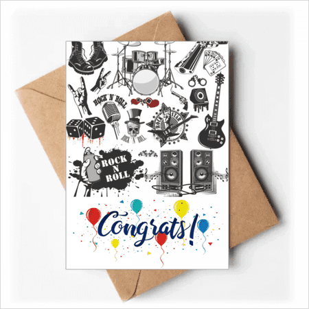 Music Instruments Combination Illustrate Pattern Wedding Cards ...