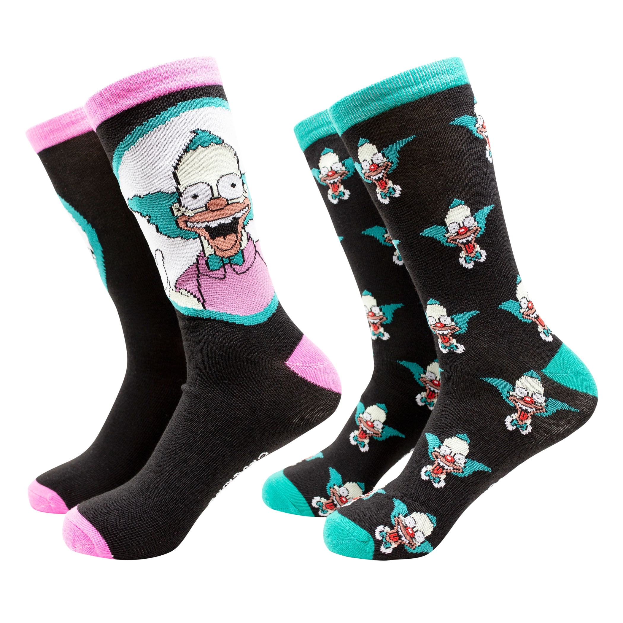 The Simpsons Krusty The Klown 2-Pack Crew Socks - Walmart.com