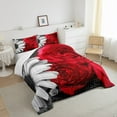 YST Valentine's Day Comforter Set Full 3 Piece, 3D Red Rose Bedding Set ...