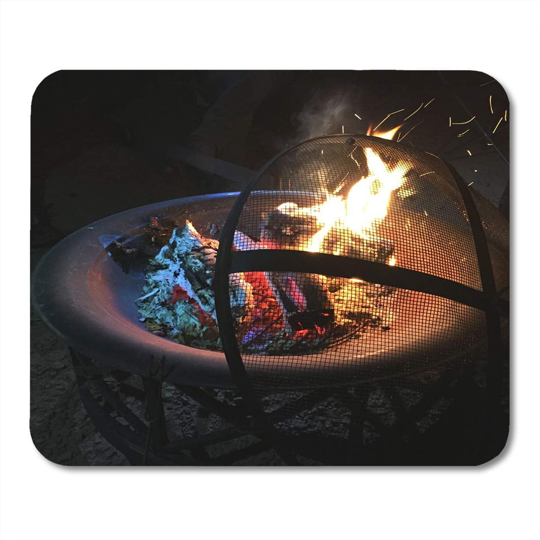 SIDONKU Bonfire Black Ashes Colorful Fire Pit Blaze Camp Mousepad Mouse ...