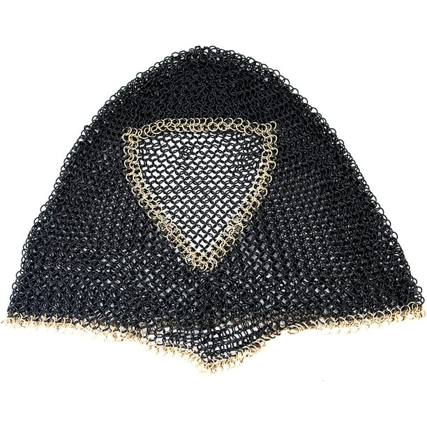 Mythrojan Chainmail Coif Medieval Knight Renaissance Armor Chain Mail Hood Viking LARP 16 Gauge ...