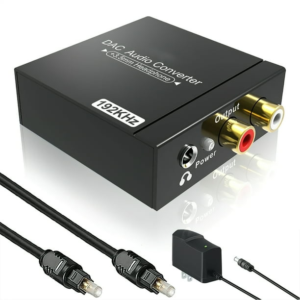 192KHz Digital to Analog Audio Converter DAC SPDIF Optical Toslink ...