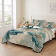 78x90in Quilt Bedding Set, Vintage Teal Magnolia Floral Lightweight ...