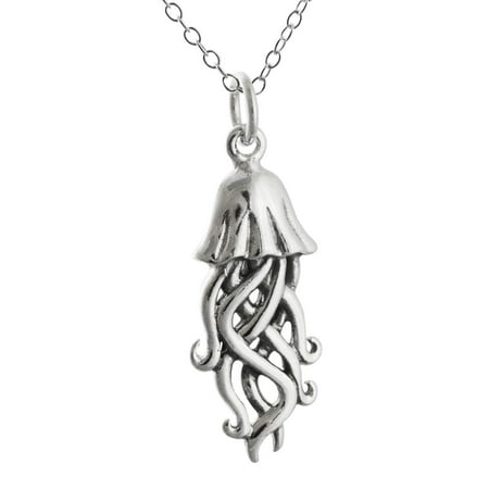 FashionJunkie4Life - Sterling Silver Jellyfish Pendant Necklace, 18 ...