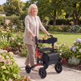 ELLEGNT Rollator Walker with Seat and Spring Suspension - Mobility Aid ...