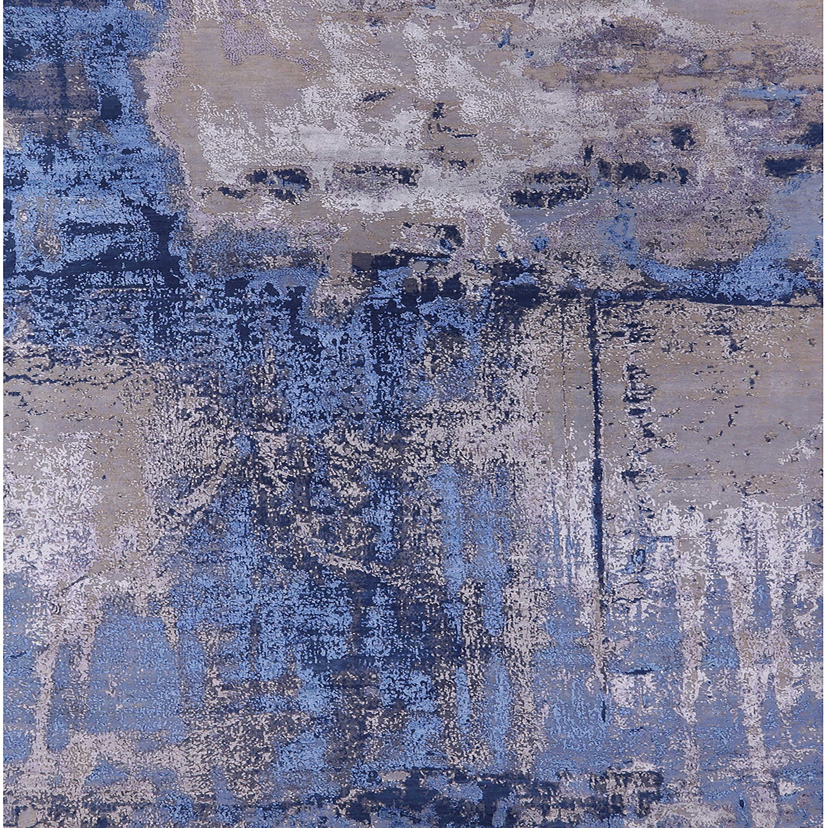 Ahgly Company Indoor Square Mid-Century Modern Dark Slate Blue Purple ...