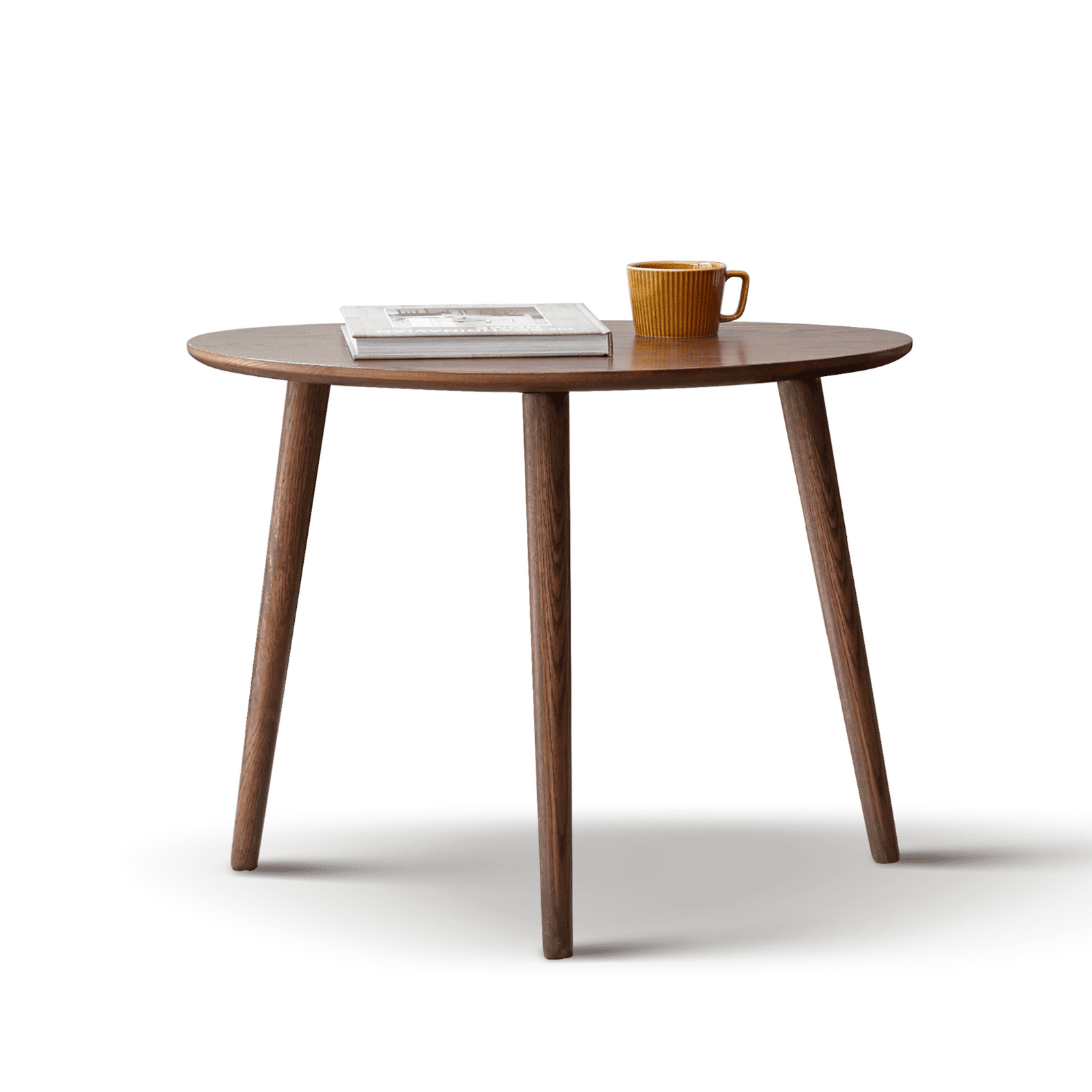 Marsrizon Solid Oak Wood Coffee Table with Pebble Shape, Mid Century ...