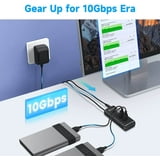 ROSONWAY Powered USB Hub, 4-Port Aluminum 10Gbps Superspeed USB 3.1 Gen ...