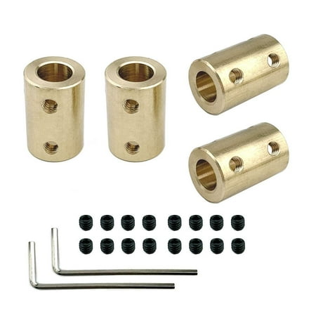 4 Pieces Shaft Coupling Motor Shaft Rigid Brass Sleeve Coupling ...