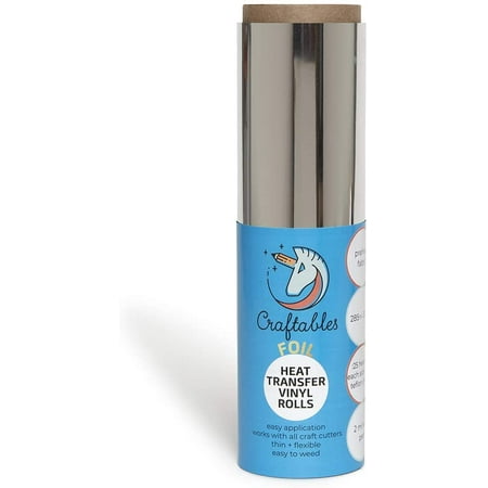 Silver Chrome Foil Heat Transfer Vinyl 10 ft. Roll HTV - Reflective ...