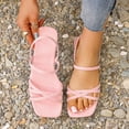 Bibifish Womens Flat Sandals Square Open Toe Crisscross Thin Strap Soft ...