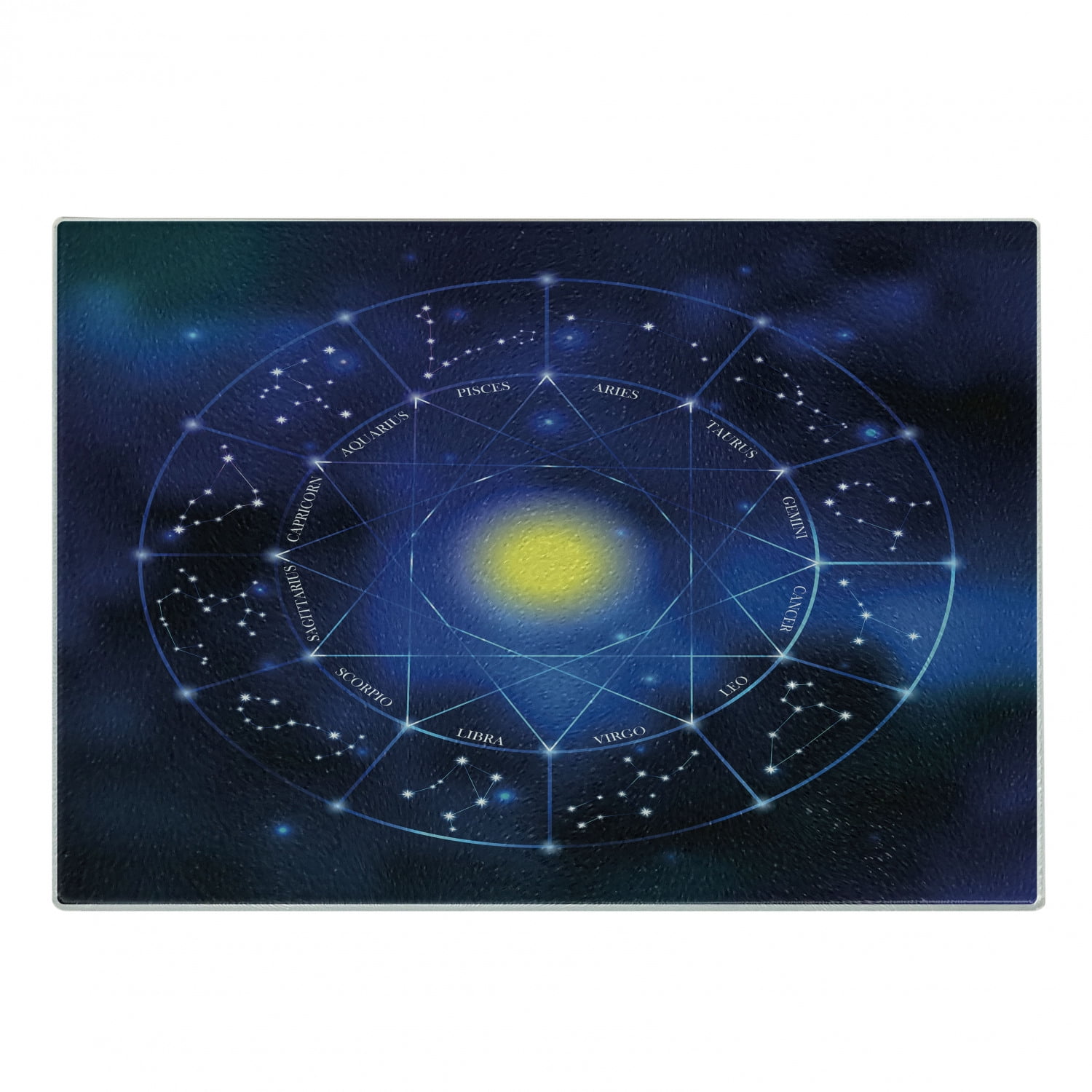 Constellation Cutting Board, Illustration of Zodiac Signs in Geometric ...