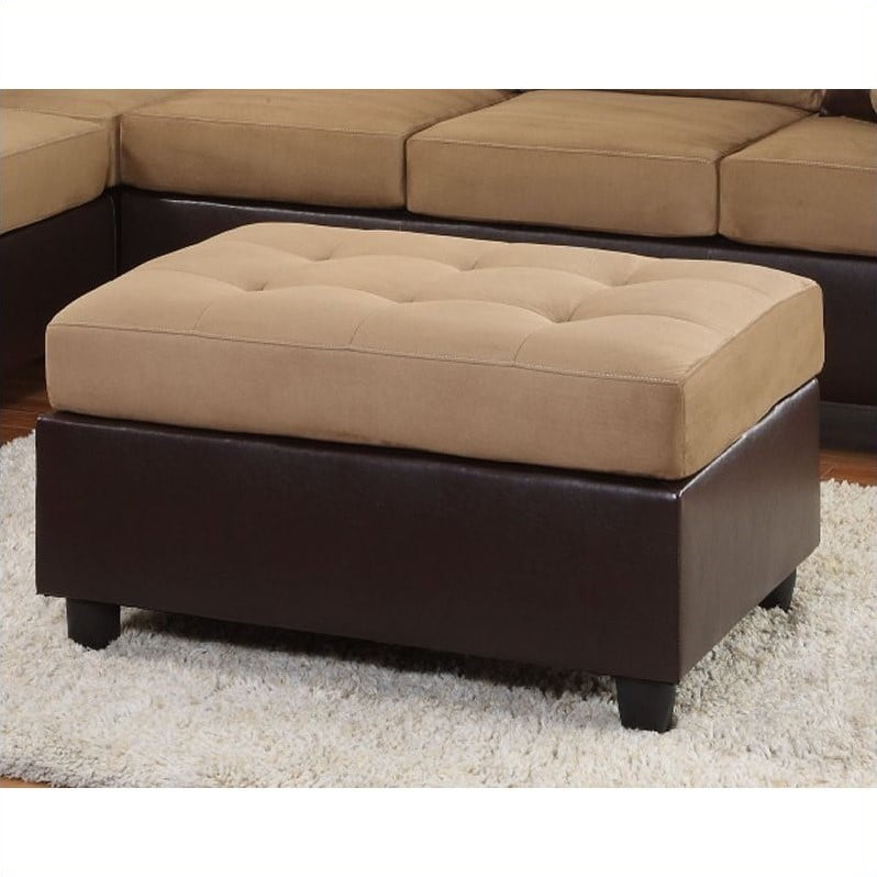 Trent Home Comfort Living Rhino Microfiber Ottoman in Brown - Walmart.com