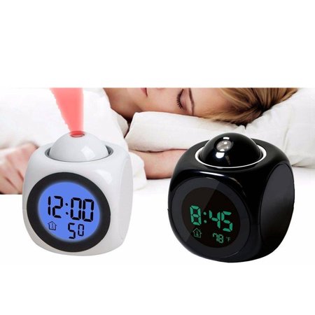 Home Projecting Alarm Clock Large Display Time Date Time projector ...