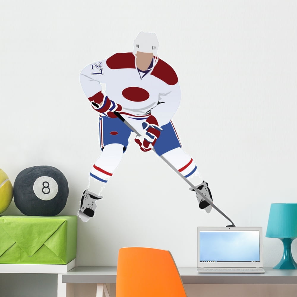 Hockey Defensive Player Silhouette Wall Decal Sticker, Wallmonkeys Peel ...