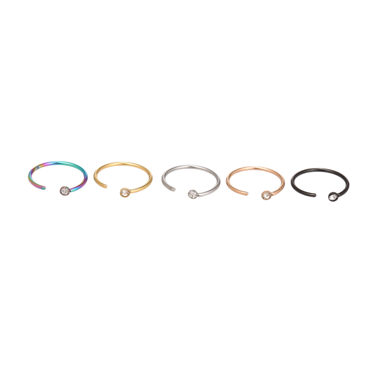 Click here for Amdohai 5pcs 0.8*10mm Stainless Steel Nose Rings N... prices