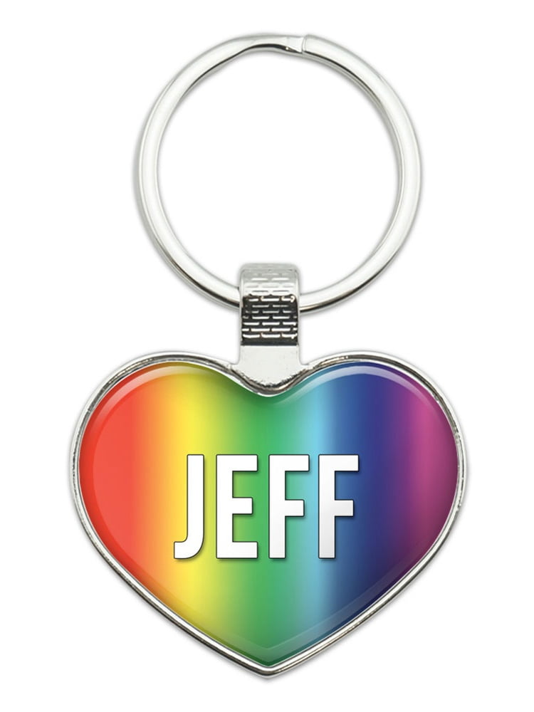 Jeff I Love Name Heart Metal Key Chain - Walmart.com