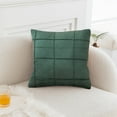 Green Brushed Pillowcase With Line Pattern Back Cushion Cover For Sofa ...