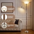 NATYSWAN Wood Floor Lamp for Living Room - Walnut Torchiere Floor Lamps ...