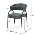 GDF Studio Modern Upholstered Dining Chair with Metal Legs, Set of 2 ...