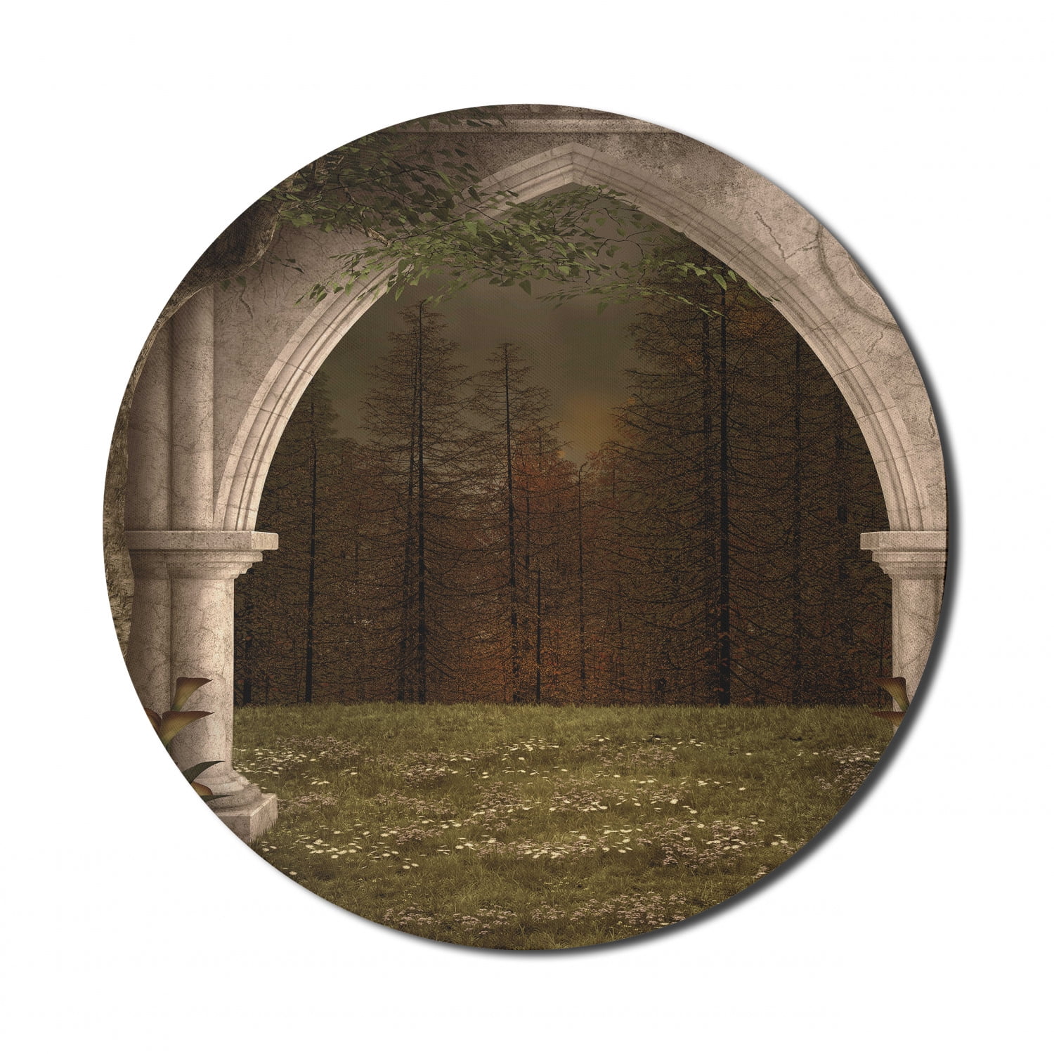 Gothic Mouse Pad for Computers, Old Retro Arch in the Garden ...