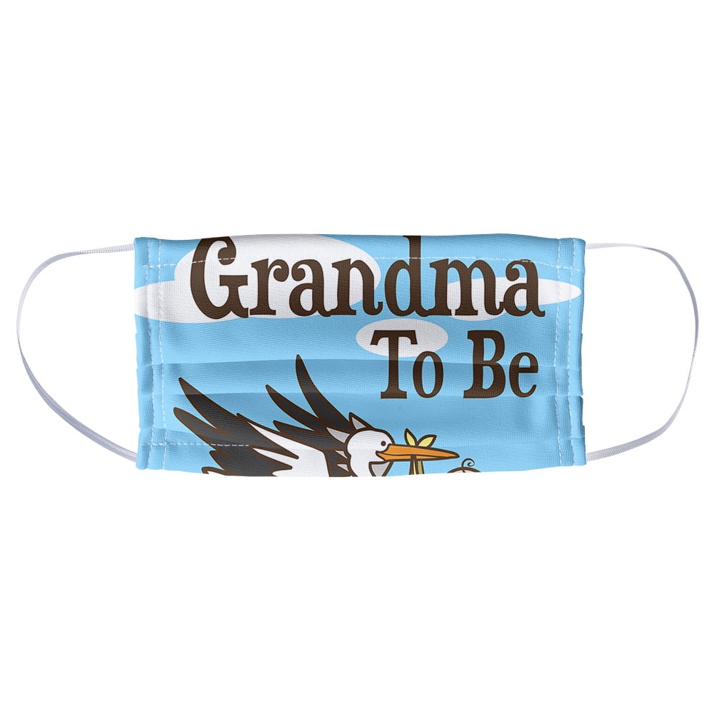 Grandma To Be Stork Baby Grandmother 1-Ply Reusable Face Mask Covering ...
