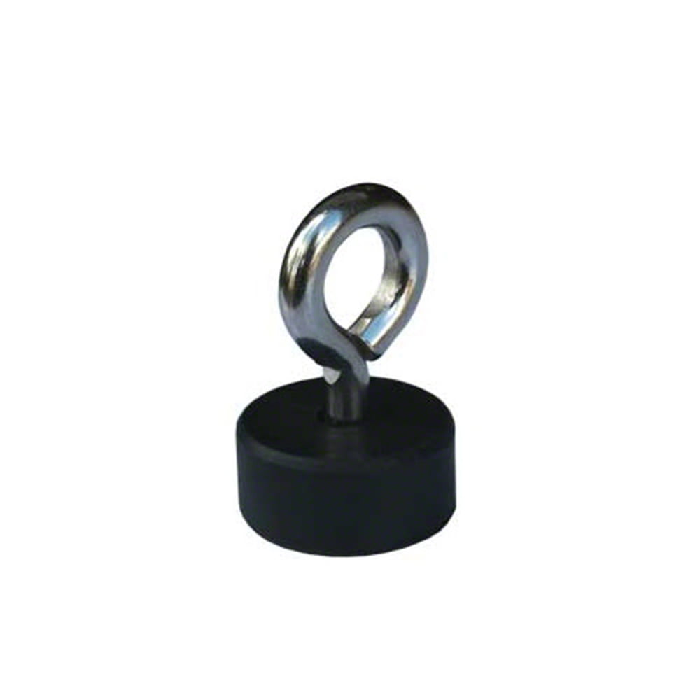 Rubber Coated Pot Magnet with M5 Eyebolt - 22mm dia x 10mm thick - 8 ...