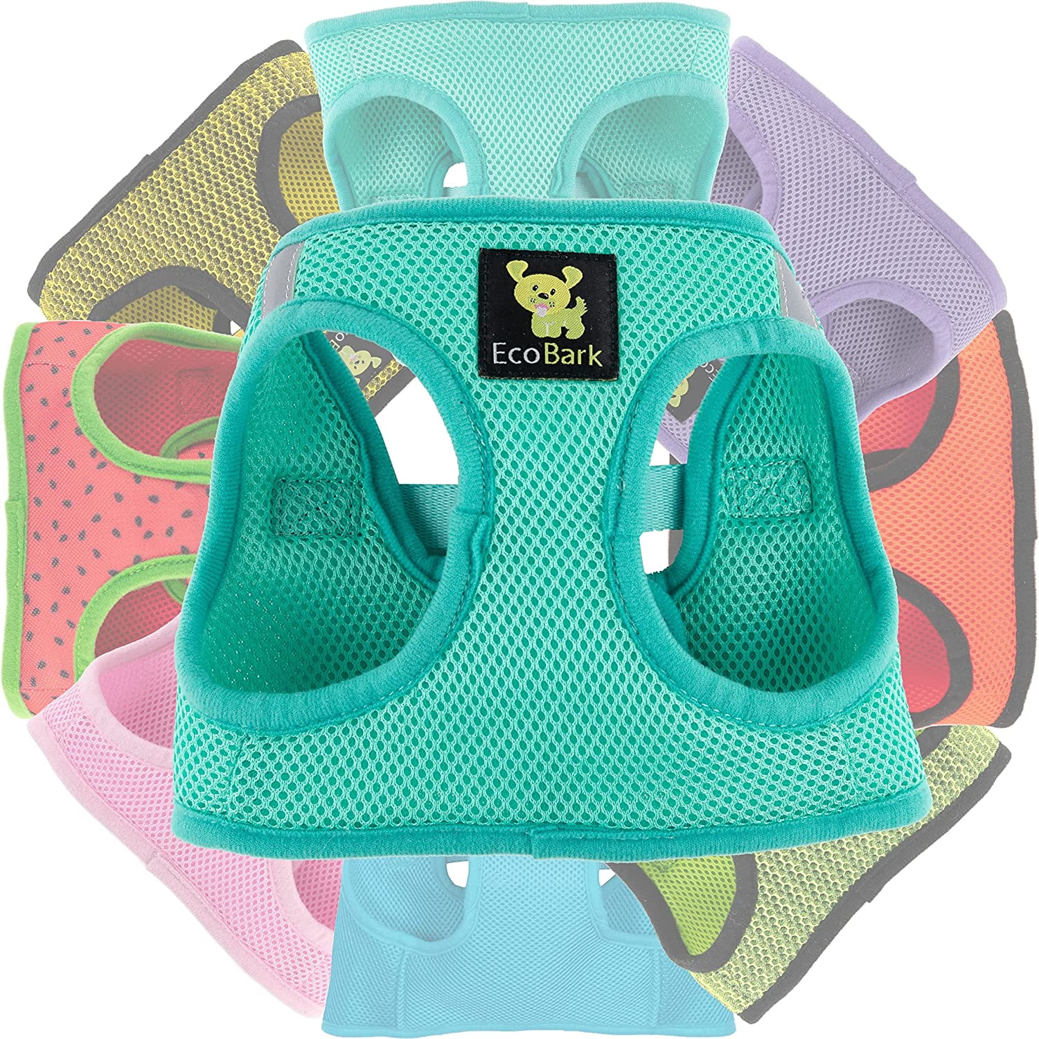 turquoise-dog-harness-ecobark-step-in-rapid-fastener-mint-green-dog
