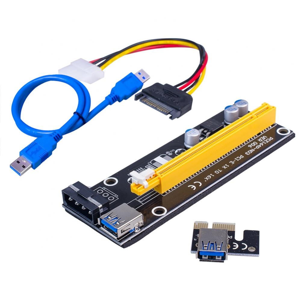 Latest PCI-E GPU Riser Express, Cable 16X to 1X (6pin / MOLEX/SATA ...