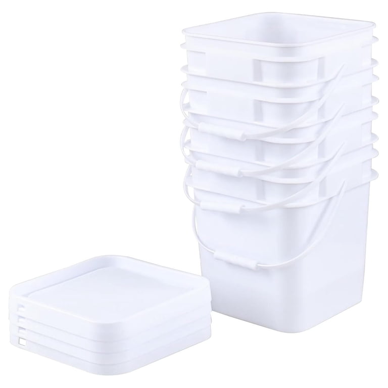 Square Storage Containers Hushee 12-Pack 4 Gallon Square Buckets With ...