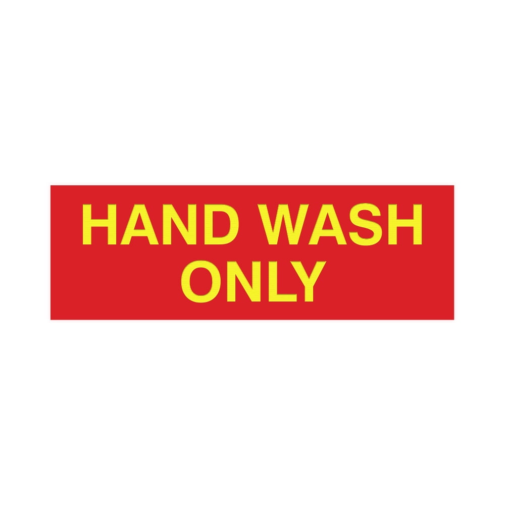 Basic Hand Wash Only Sign (Red/Yellow) - Large - Walmart.com