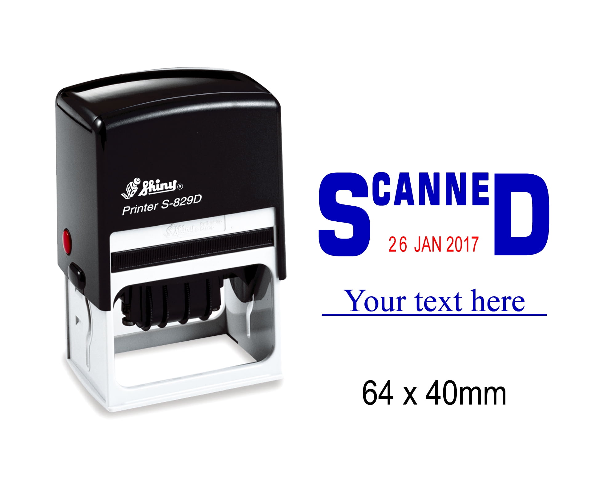 Self Inking Shiny Date Stamper With Scanned & Your Text Here Text ...