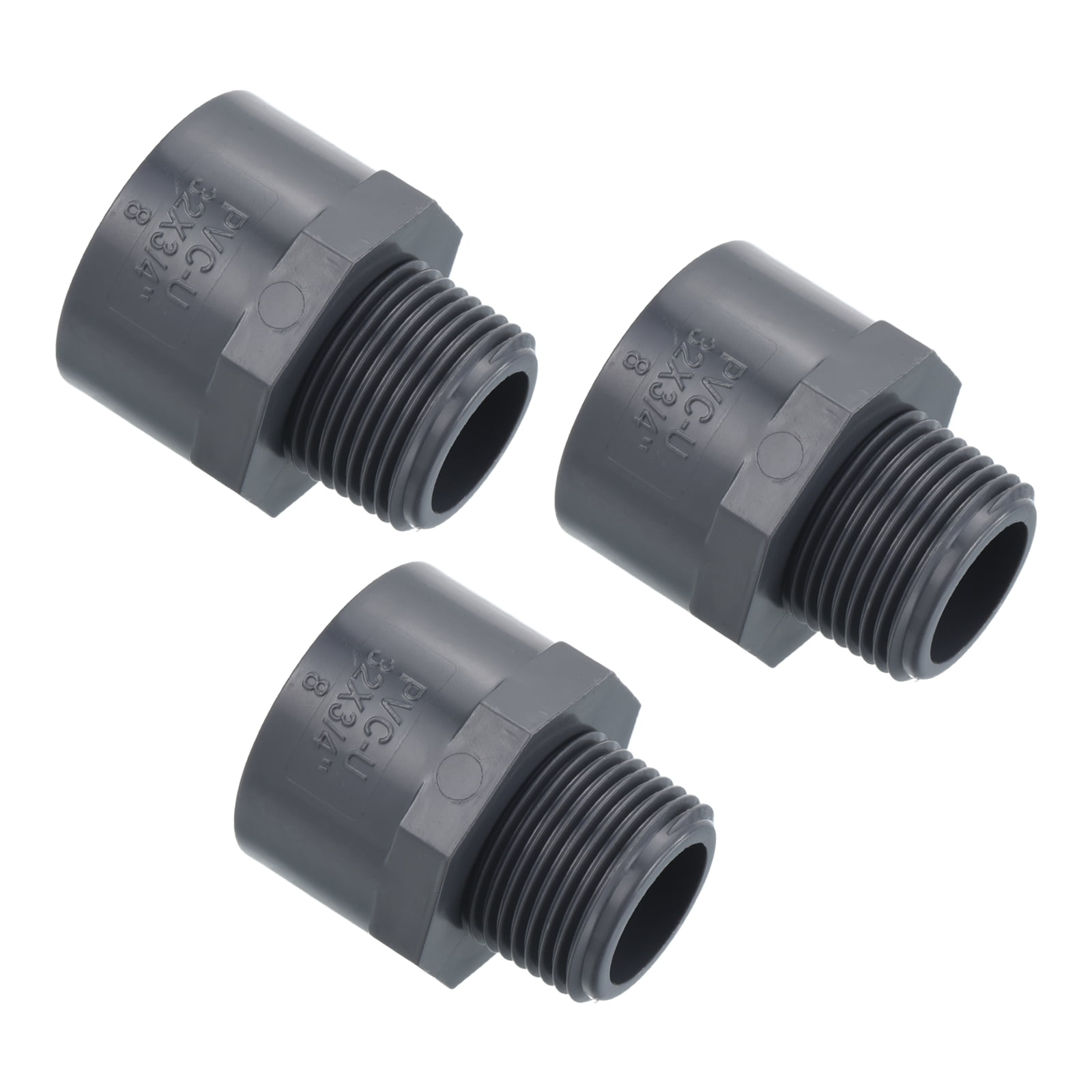 Uxcell PVC Pipe Fitting G3/4 Male Thread 32mm Socket Straight Connector ...